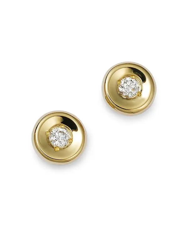 Roberto Coin 18k Yellow Diamond Stud Earrings - Gold