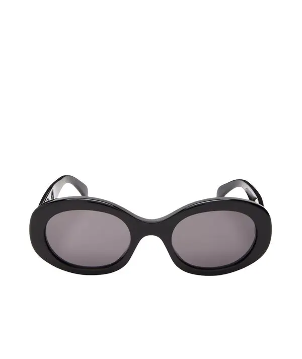 Celine Triomphe Oval Sunglasses - Black/gray Solid
