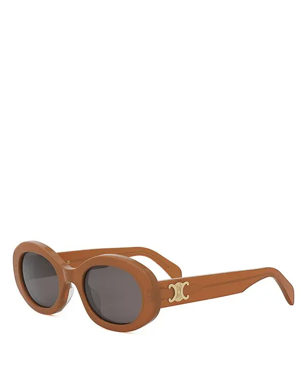 Celine Triomphe Oval Sunglasses - Brown/smoke