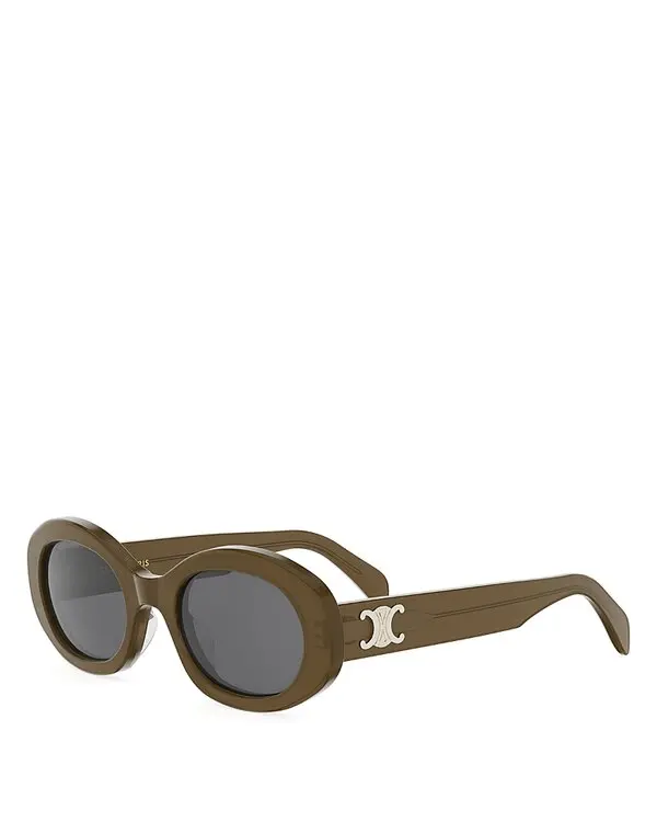Celine Triomphe Oval Sunglasses - Khaki/solid Smoke
