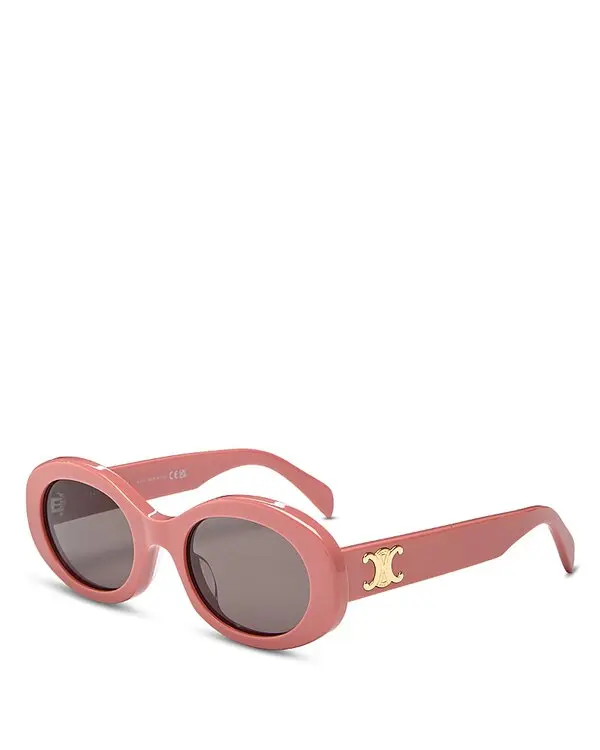 Celine Triomphe Oval Sunglasses - Pink/gray Solid