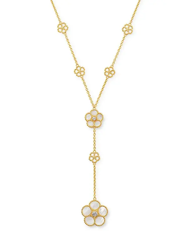 Roberto Coin 18k Yellow Gold Daisy Y-necklace - White/gold