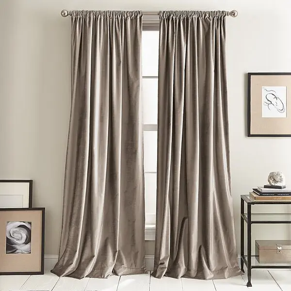 Dkny Modern Knotted Velvet 108 X 50 Window Panel, Pair - Mocha