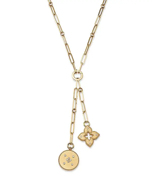 Roberto Coin Venetian Princess Diamond Y Necklace - Gold