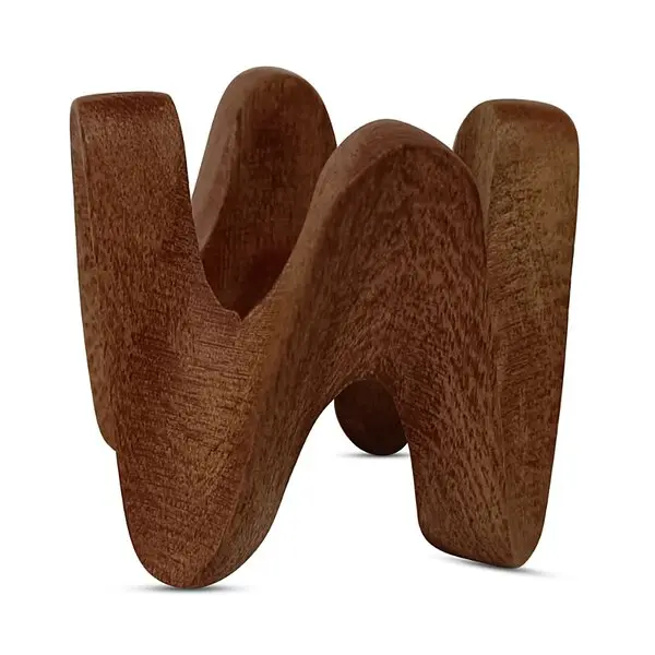 AMAN IMPORTS Wooden Chevron Napkin Ring Exclusive - Mahogany
