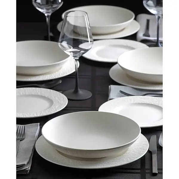 VILLEROY & BOCH Manufacture Rock 12-piece Dinnerware Set - White