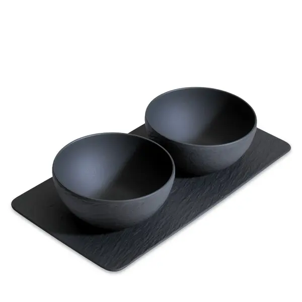VILLEROY & BOCH Manufacture Rock 3 Piece Condiment Set - Black