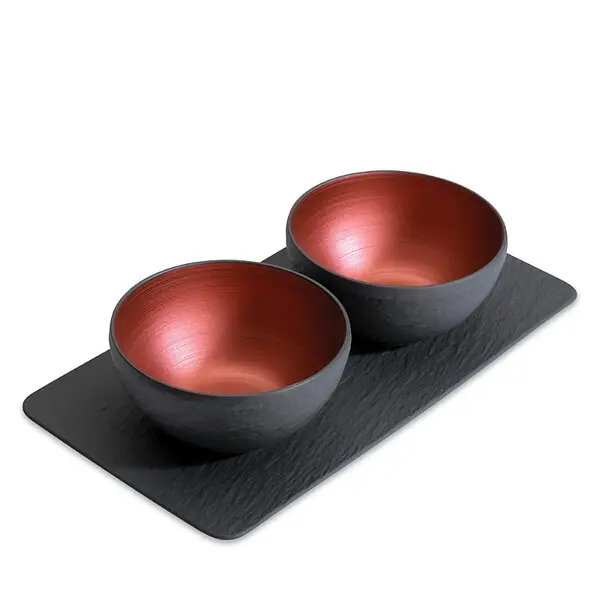 VILLEROY & BOCH Manufacture Rock Glow 3 Piece Condiment Set - Black
