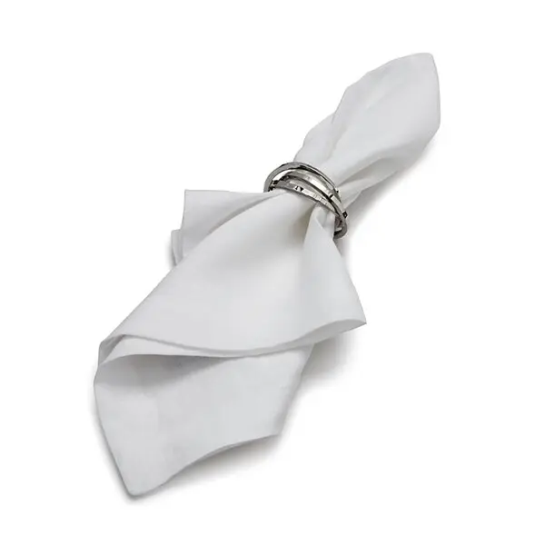 AMAN IMPORTS Hammered-brass Bangles Napkin Ring - Silver