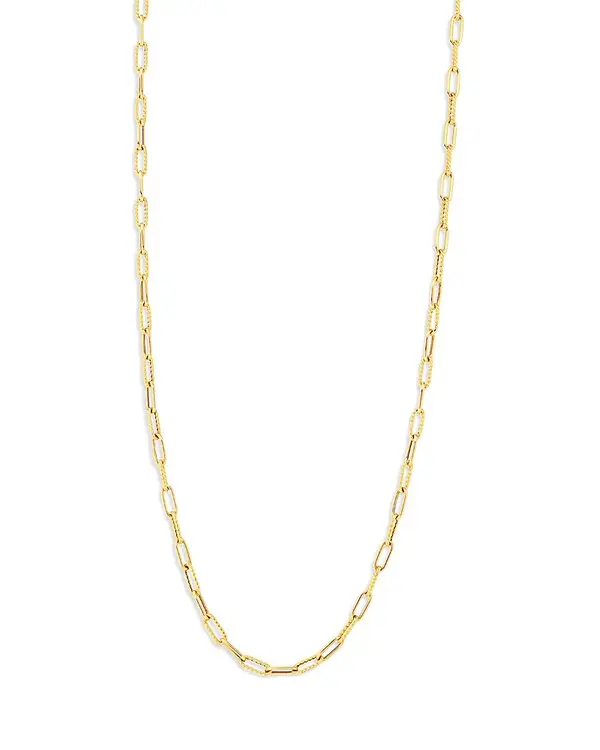 Roberto Coin 18k Yellow Textured Link Chain Necklace - Gold
