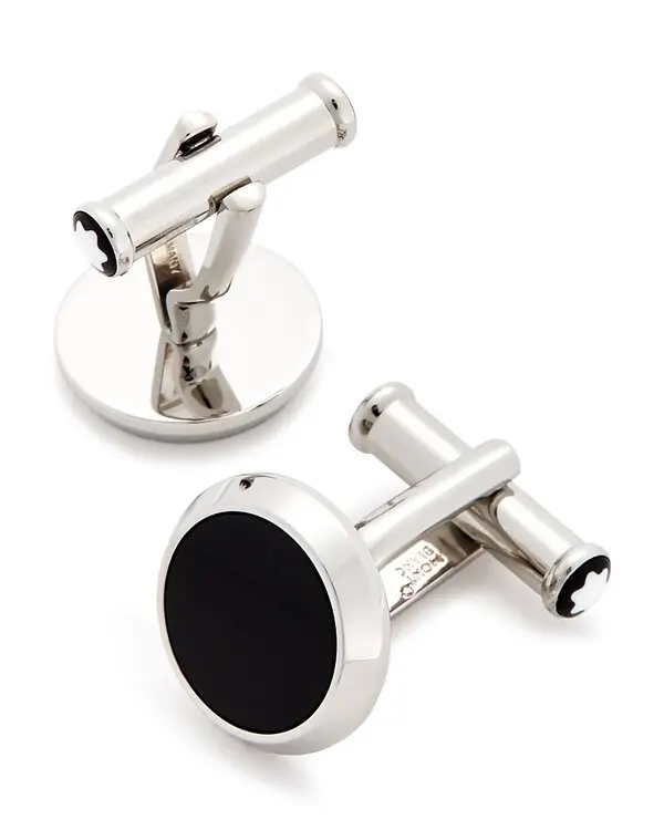 Montblanc Meisterstuck Onyx Inlay Round Cufflinks - Gray