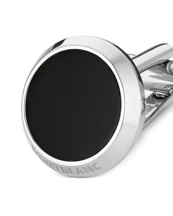Montblanc Meisterstuck Onyx Inlay Round Cufflinks - Gray