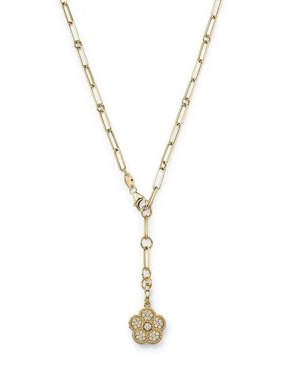 Roberto Coin 18k Diamond Daisy Locket Y Necklace - Yellow Gold