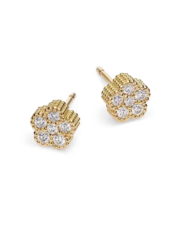 Roberto Coin 18k Yellow Diamond Flower Stud Earrings