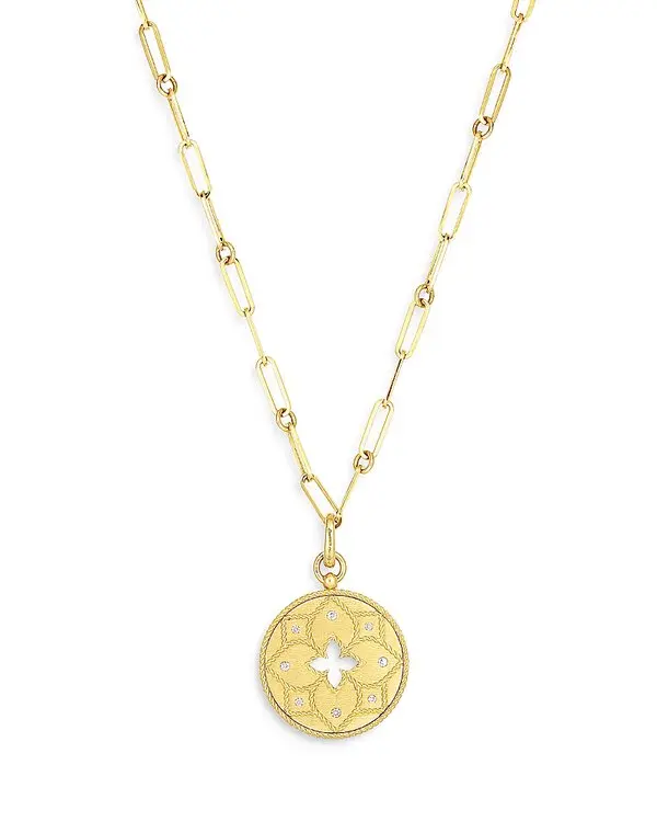 Roberto Coin 18k Yellow Venetian Princess Diamond Medallion Lariat Necklace - Gold