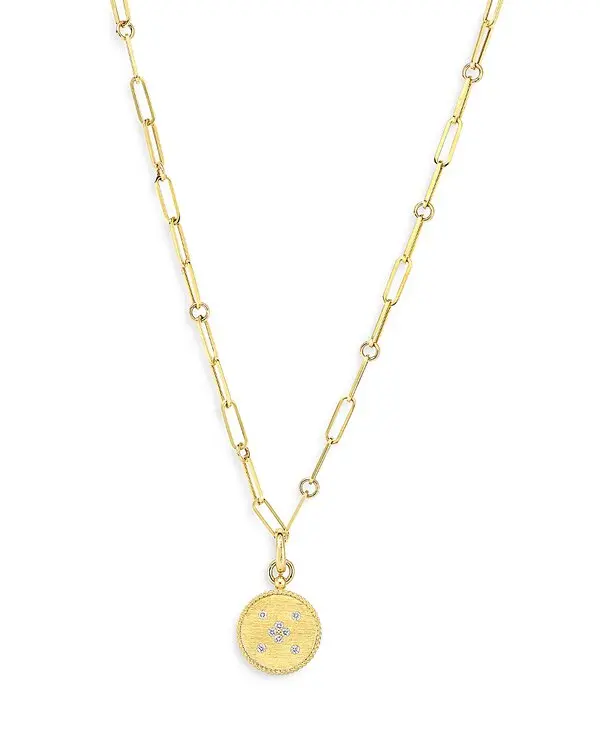 Roberto Coin 18k Yellow Venetian Princess Diamond Medallion Lariat Necklace - Gold