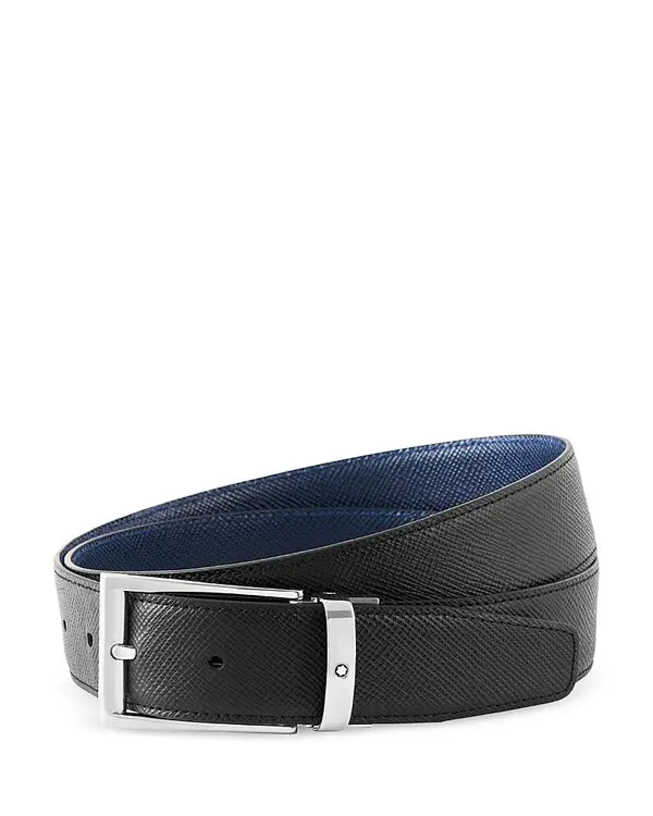 Montblanc Contemporary Reversible Leather Belt - Black/blue