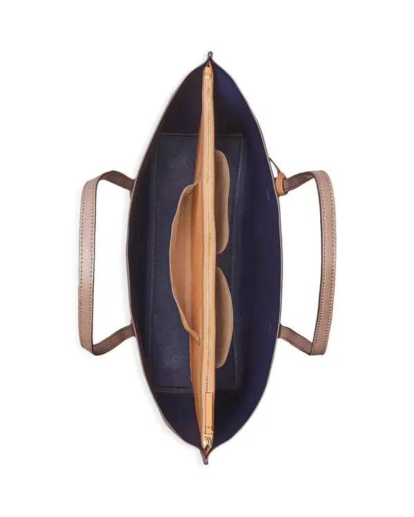Tory Burch Perry Medium Leather Tote - Clam Shell/brass