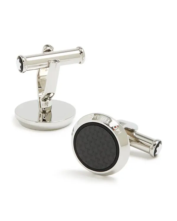 Montblanc Carbon Pattern Cufflinks - Silver