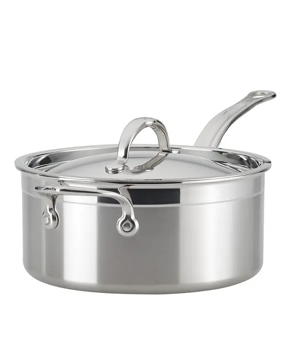 HESTAN Probond Forged 4-quart Professional Clad Stainless Steel Saucepan With Lid - Silver