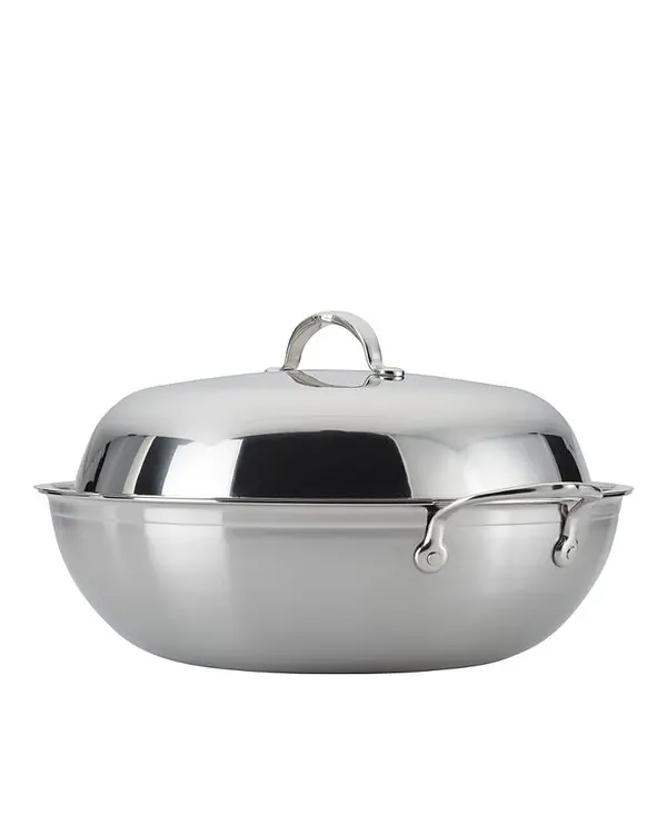 HESTAN Probond Forged 14 Professional Clad Stainless Steel Wok With Dome Lid - Silver