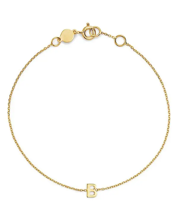 MOON & MEADOW 14k Yellow Gold Initial Chain Bracelet - B