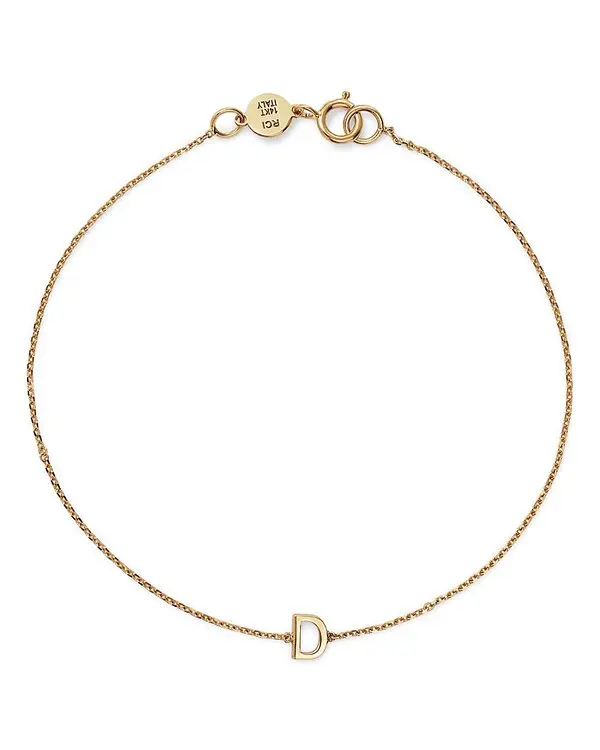 MOON & MEADOW 14k Yellow Gold Initial Chain Bracelet - D