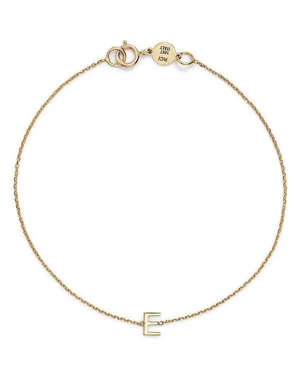 MOON & MEADOW 14k Yellow Gold Initial Chain Bracelet - E