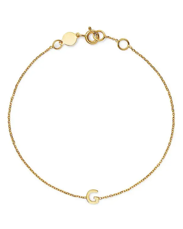 MOON & MEADOW 14k Yellow Gold Initial Chain Bracelet - G