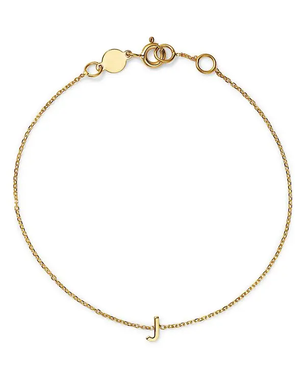 MOON & MEADOW 14k Yellow Gold Initial Chain Bracelet - J