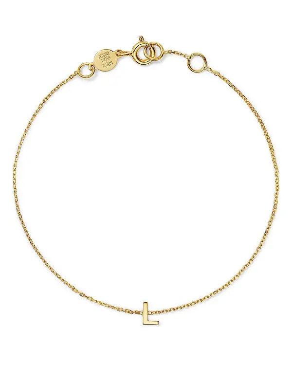 MOON & MEADOW 14k Yellow Gold Initial Chain Bracelet - L