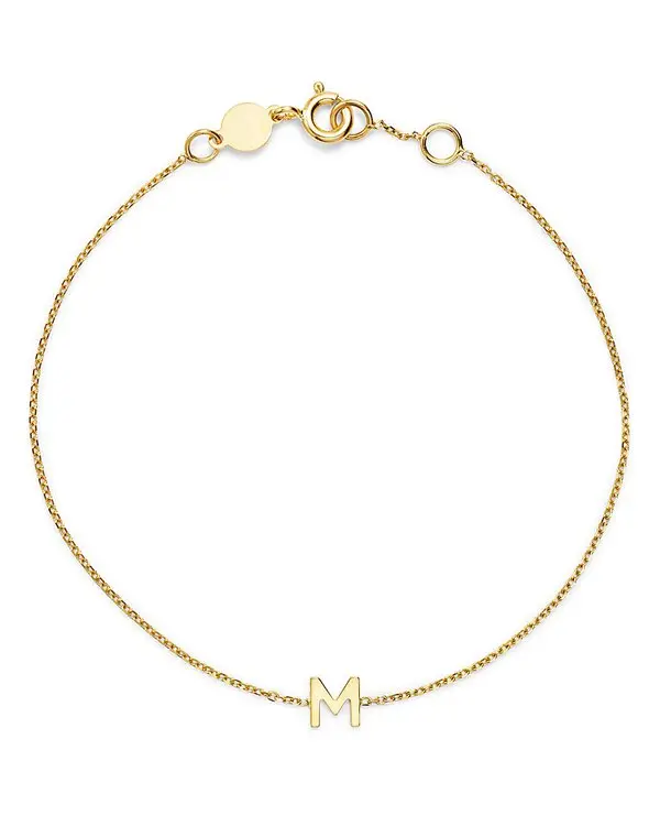 MOON & MEADOW 14k Yellow Gold Initial Chain Bracelet - M