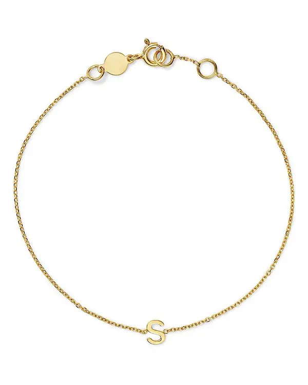 MOON & MEADOW 14k Yellow Gold Initial Chain Bracelet - S