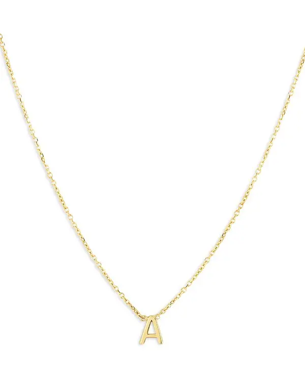 MOON & MEADOW 14k Yellow Gold Initial Pendant Necklace - A