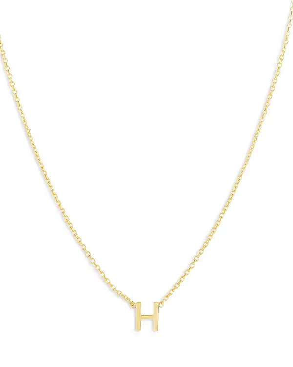 MOON & MEADOW 14k Yellow Gold Initial Pendant Necklace - H