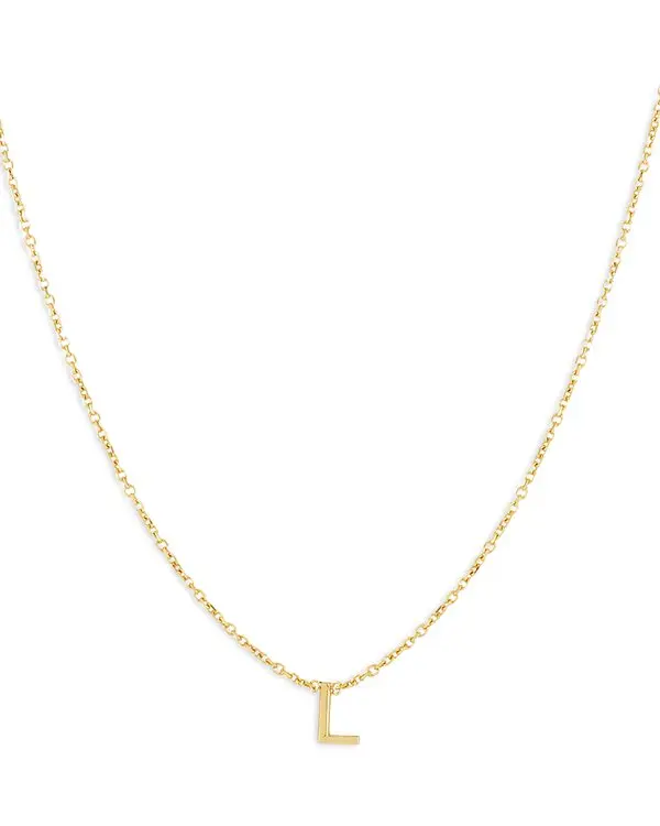 MOON & MEADOW 14k Yellow Gold Initial Pendant Necklace - L