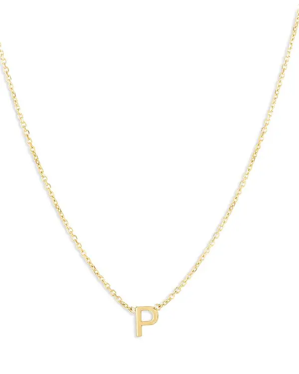 MOON & MEADOW 14k Yellow Gold Initial Pendant Necklace - P