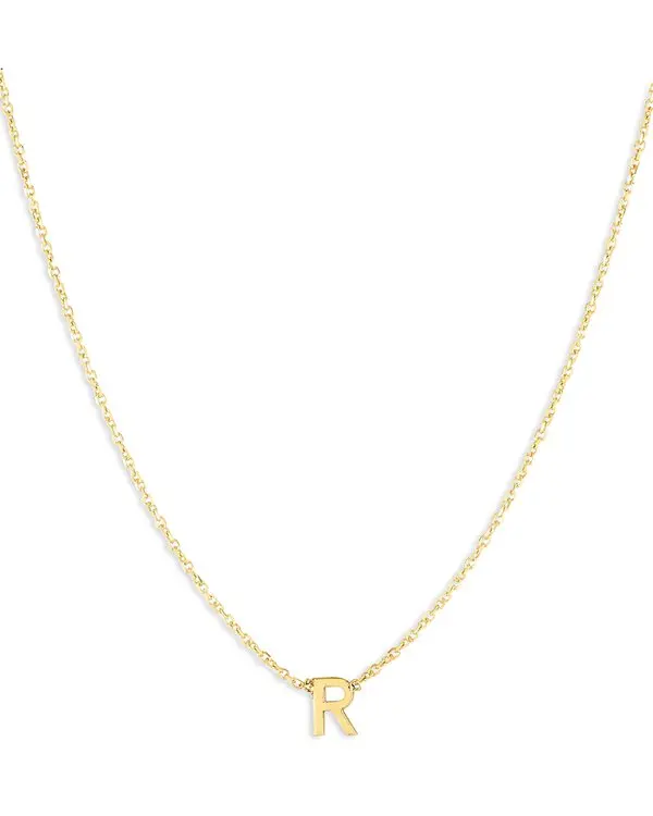 MOON & MEADOW 14k Yellow Gold Initial Pendant Necklace - R