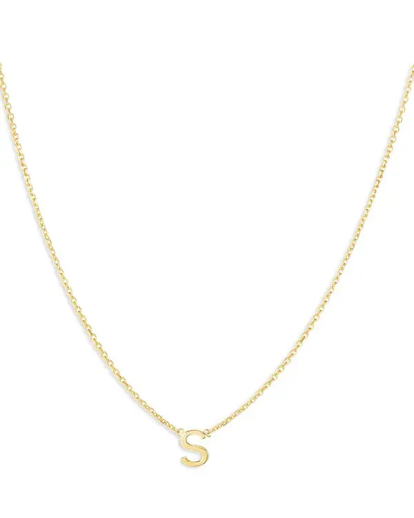 MOON & MEADOW 14k Yellow Gold Initial Pendant Necklace - S