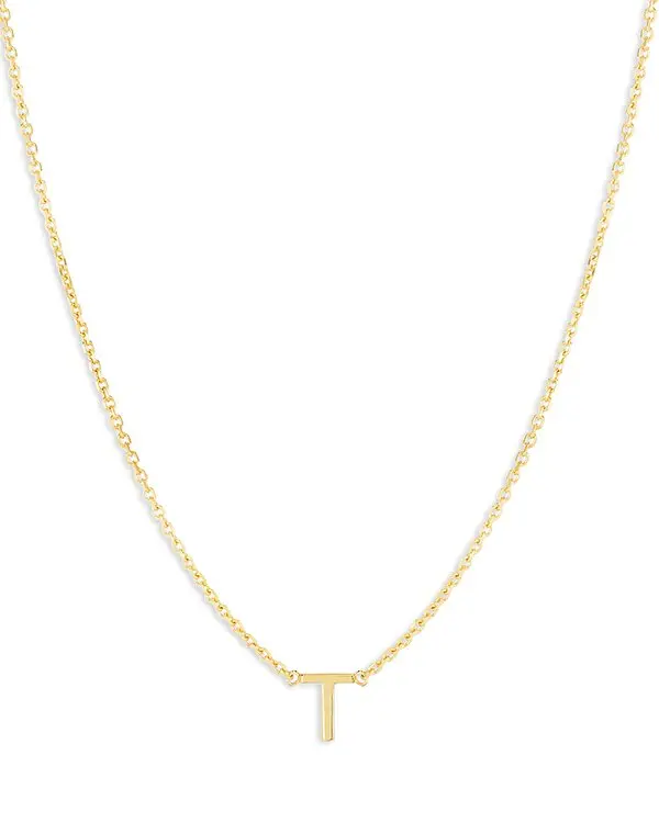 MOON & MEADOW 14k Yellow Gold Initial Pendant Necklace - T