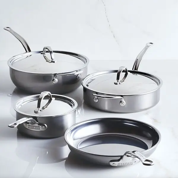 HESTAN Nanobond Molecular Titanium 7-piece Cookware Set Exclusive - Silver
