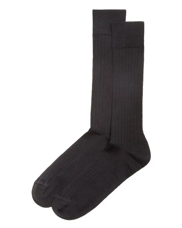 Bloomingdale'S Ribbed Dress Socks - Black