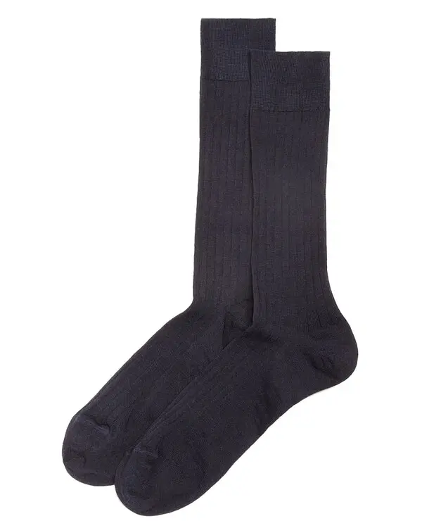 Bloomingdale'S Ribbed Dress Socks - Navy
