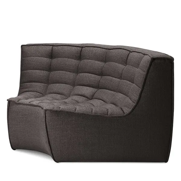 ETHNICRAFT N701 Sofa Round Corner Sectional - Dark Grey