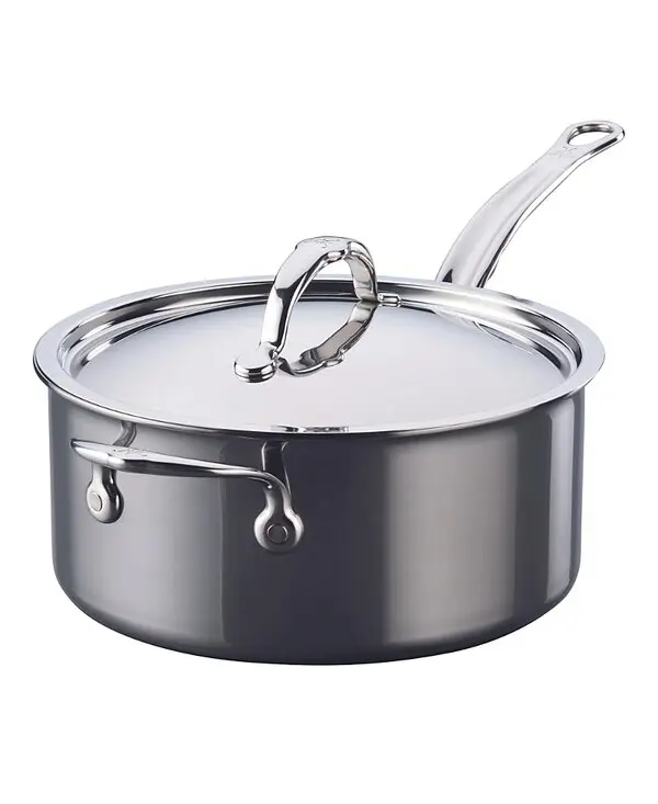 HESTAN Nanobond Molecular Titanium 4-quart Saucepan With Lid - Silver