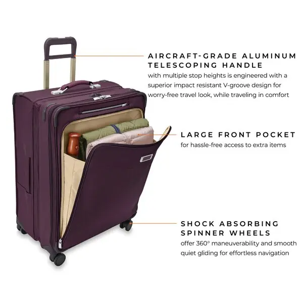 Briggs & Riley Baseline Large Expandable Spinner Suitcase - Plum