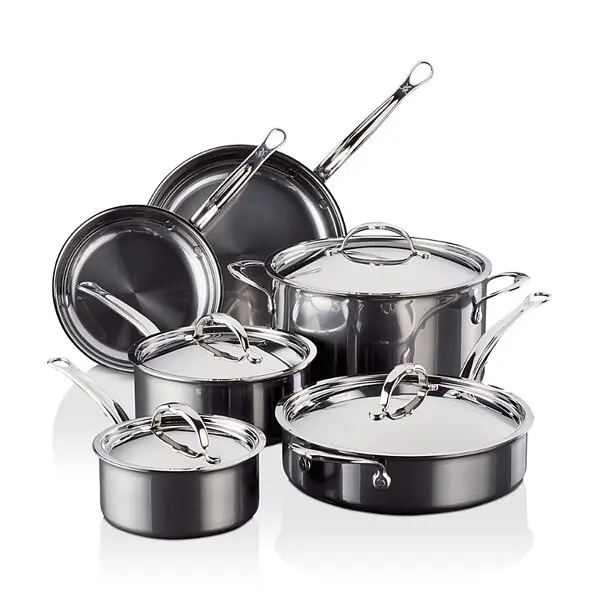 HESTAN Nanobond Molecular Titanium 10-piece Cookware Set - Silver
