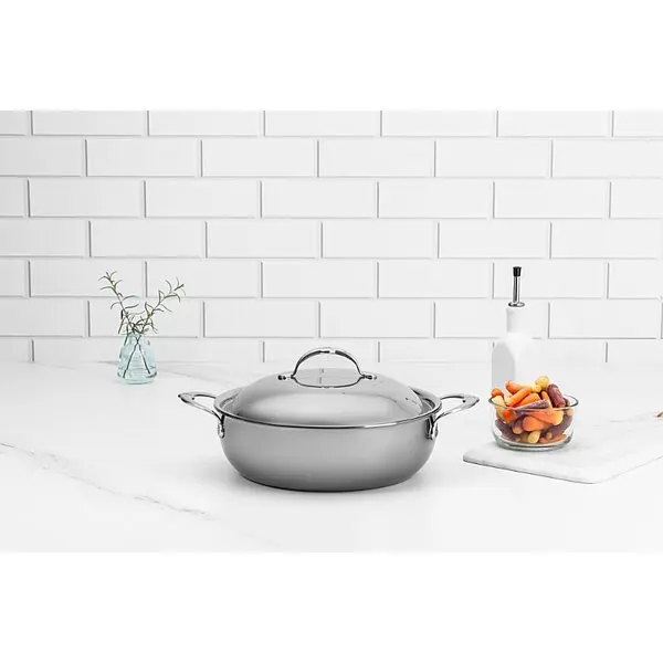 HESTAN Nanobond Molecular Titanium 5-quart Dutch Oven W/dome Lid - Silver