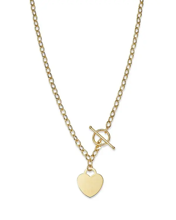 Bloomingdale'S 14k Yellow Polished Heart Toggle Necklace - Gold