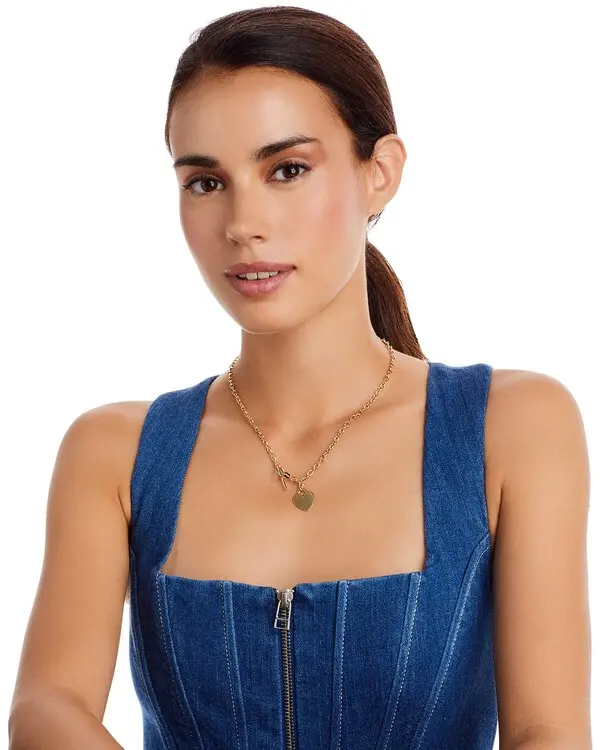 Bloomingdale'S 14k Yellow Polished Heart Toggle Necklace